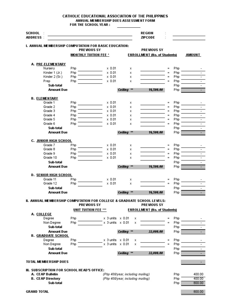 CEAP Assessment Form | PDF | Students | Educational Stages