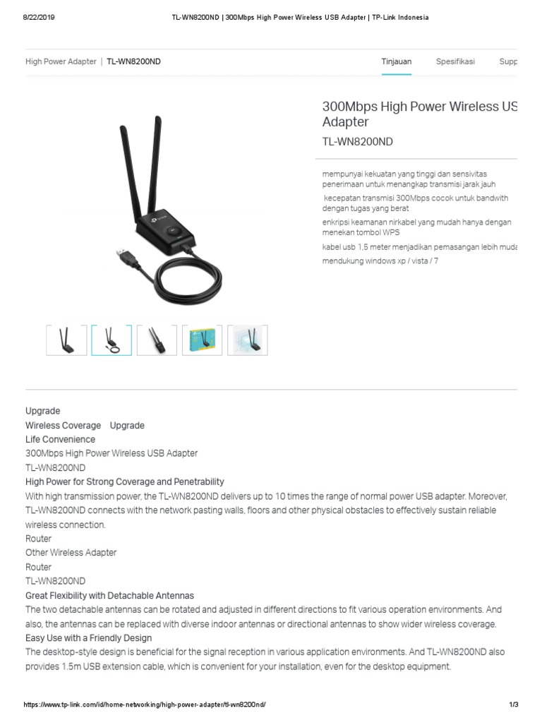 TL-WN8200ND - 300Mbps High Power Wireless USB Adapter - TP-Link ...