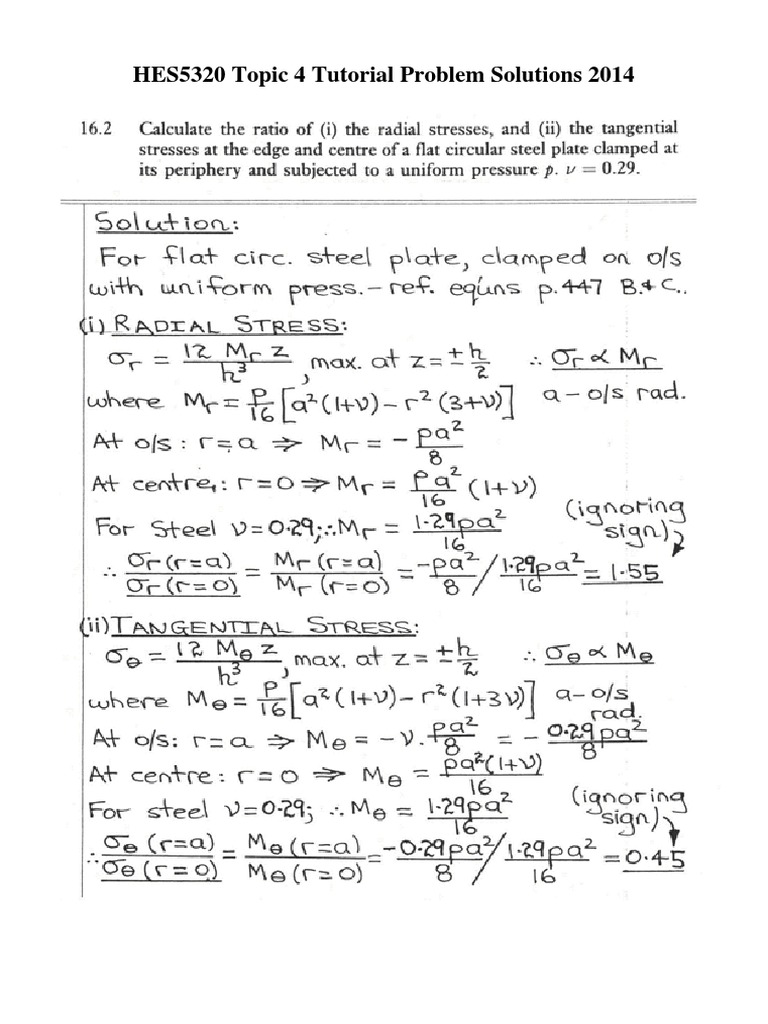 HES5320 Topic 4 Tutorial Problem Solutions 2014 | PDF