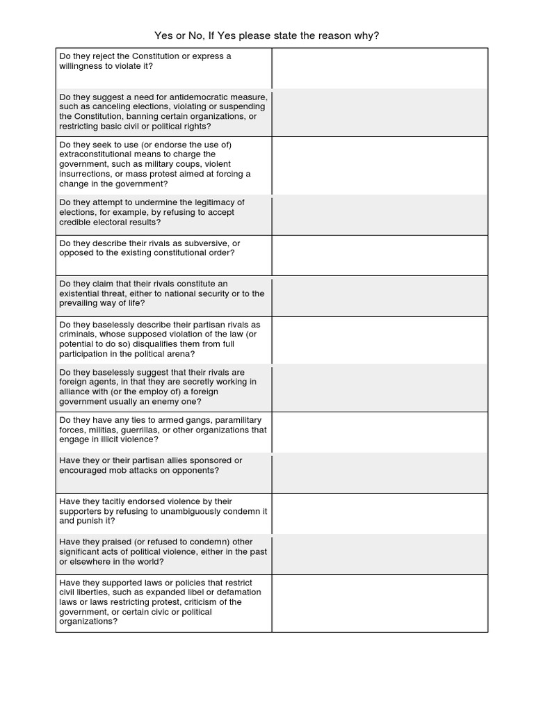 Yes or No, If Yes Please State The Reason Why? | PDF