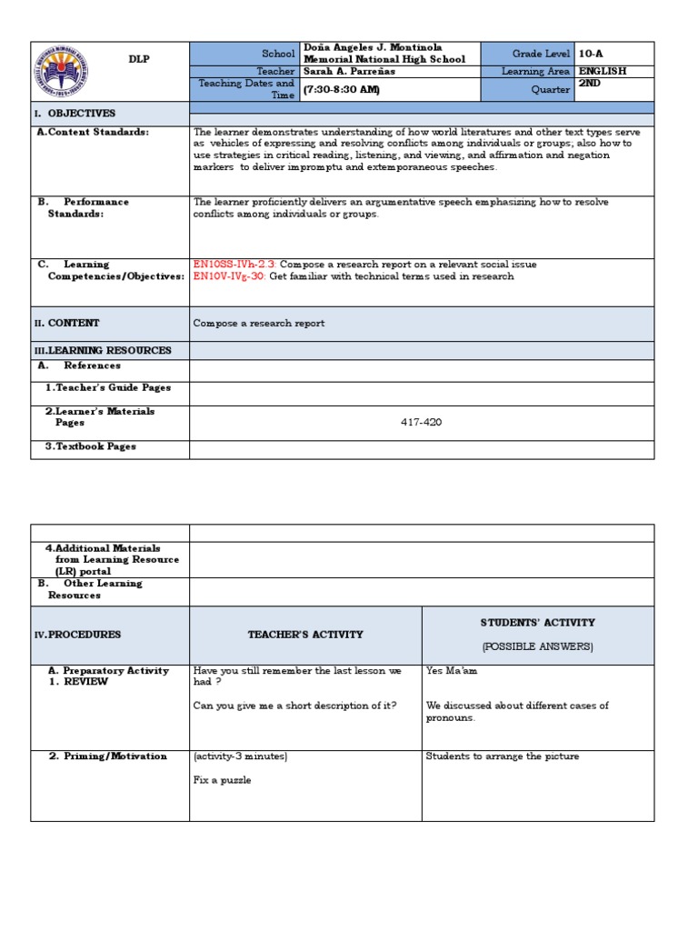 Observation Plan | PDF | Learning | Teachers