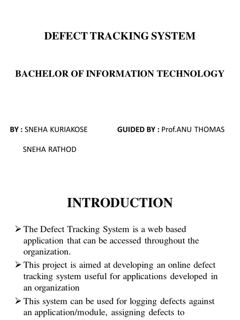 of Defect Tracking System | PDF | Software Bug | Web Application