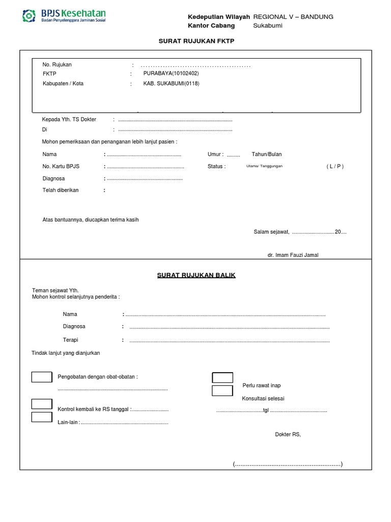 Blangko Rujukan BPJS | PDF | Teknologi & Rekayasa