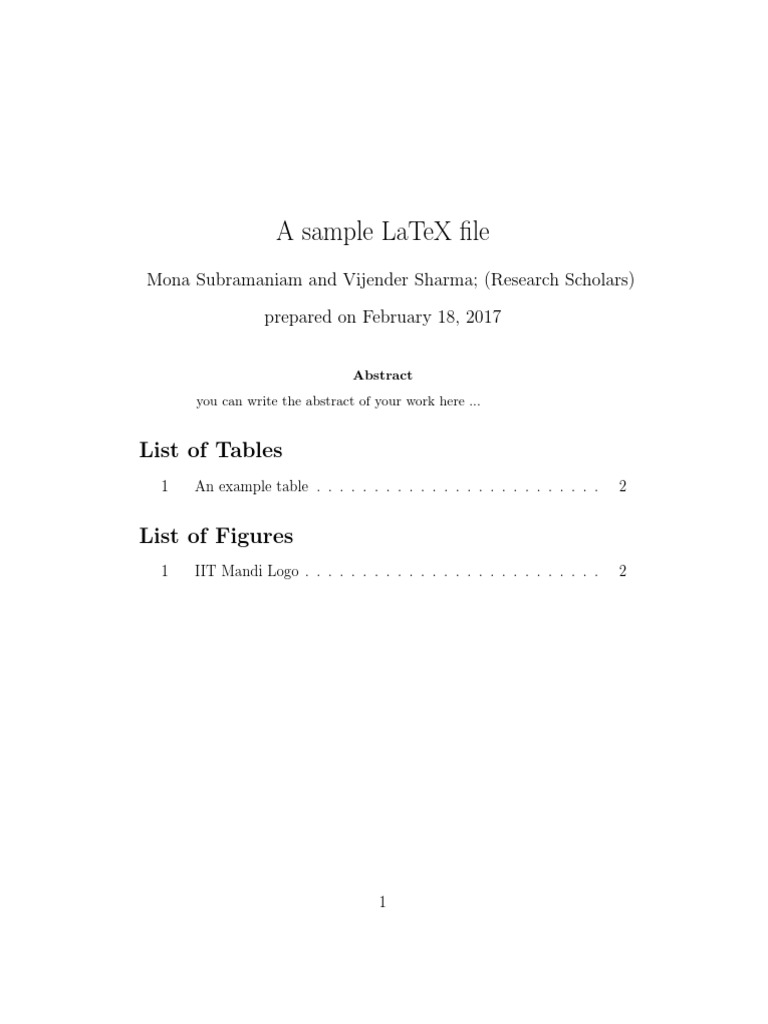 Sample LaTeX File with Tables & Figures | PDF | Computers | Technology ...