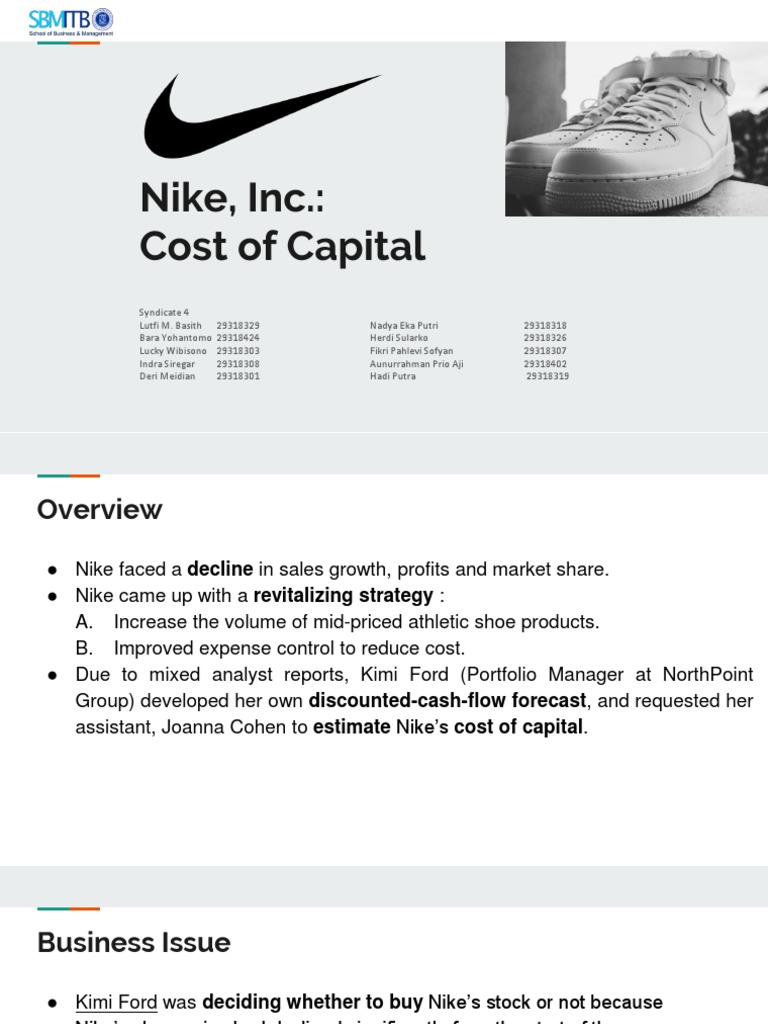 Nike's Cost of Capital Analysis | PDF | Cost Of Capital | Stocks