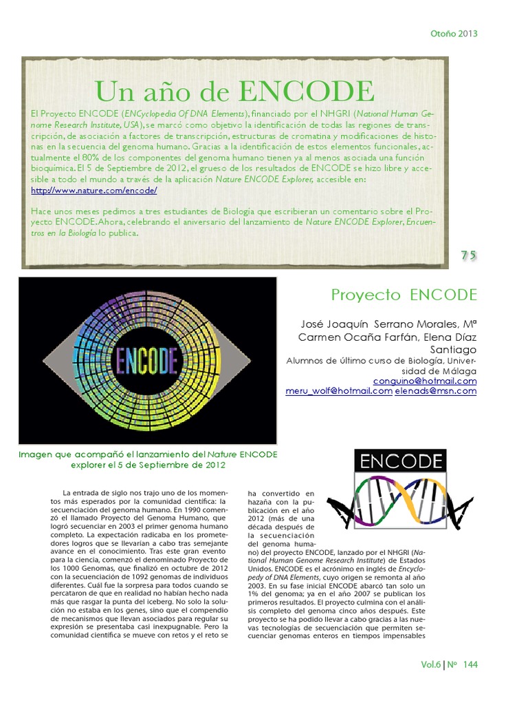 Proyecto ENCODE | PDF | Metilación | Polimorfismo de nucleótido simple