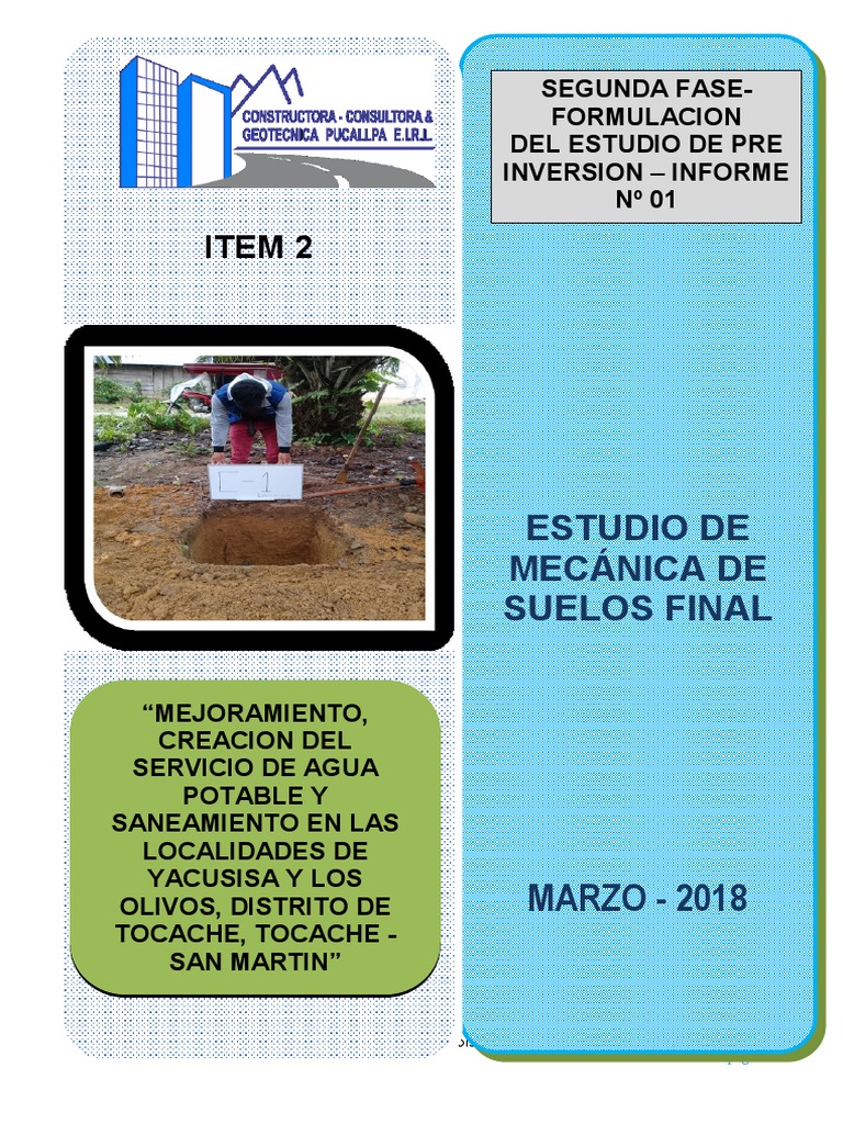 Item 2: Estudio De Mecánica De Suelos Final | Hormigón | Fundación (Ingeniería)