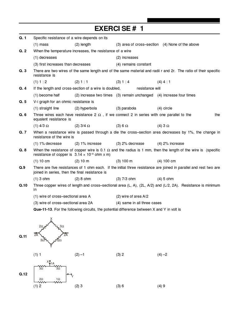 ELECTRIC CURRENT & POTENTIOMETER EXERCISE | PDF | Volt | Series And Parallel Circuits