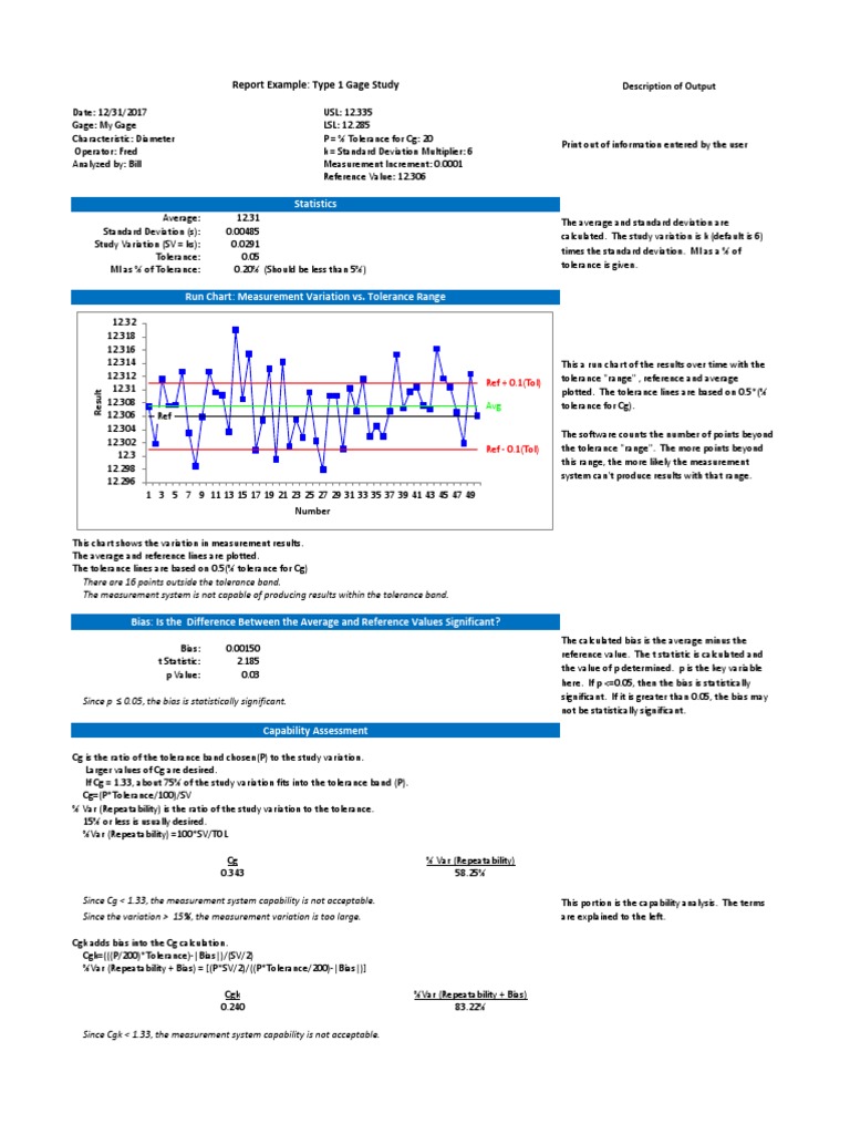 Measurement System Capability Analysis | PDF | Engineering Tolerance ...