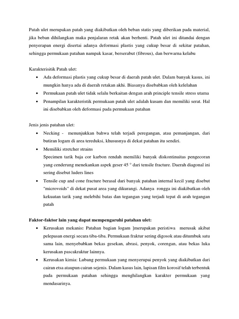 Perbandingan Patah Ulet dan Getas | PDF | Seni | Sains & Matematika