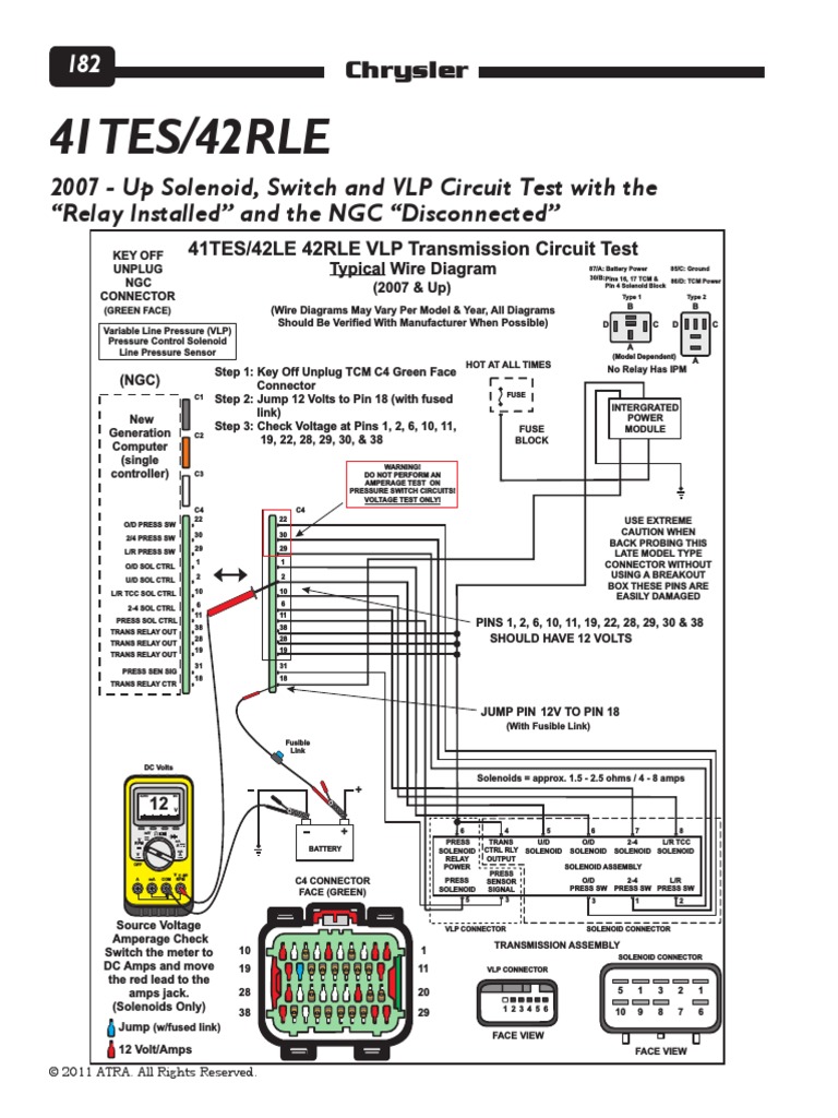 41TES/42RLE: Electrical Circuit Test | Electrical Connector | Fuse ...