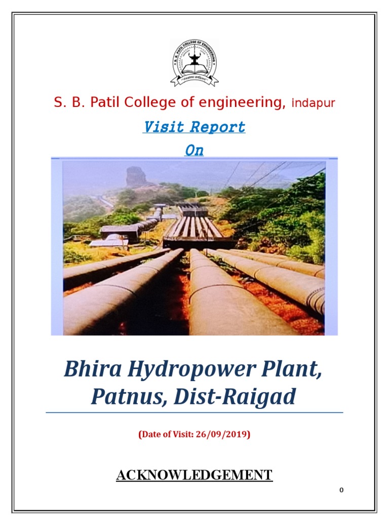 Bhira Visit Report | PDF | Hydroelectricity | Dam