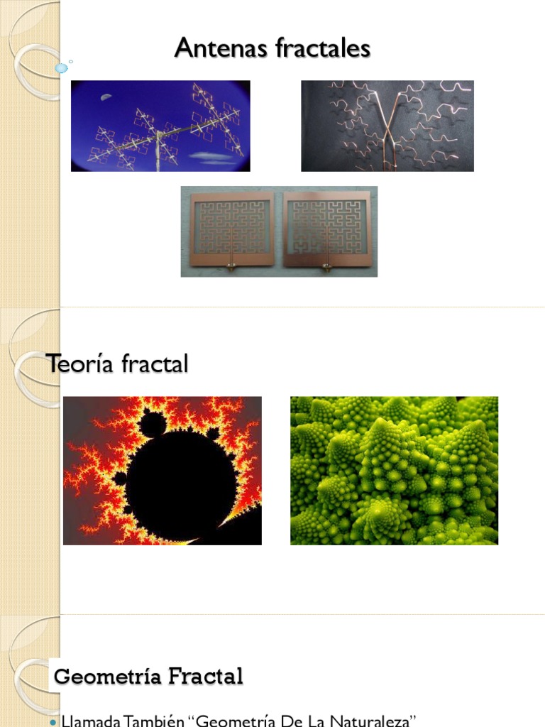 Diapositivas Fractales Final | PDF | Fractal | Antena (Radio)