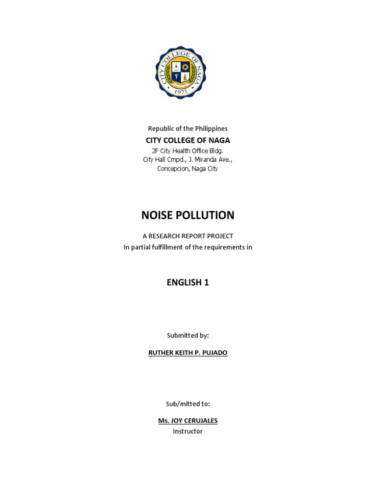 Noise Pollution: City College of Naga | PDF | Science & Mathematics