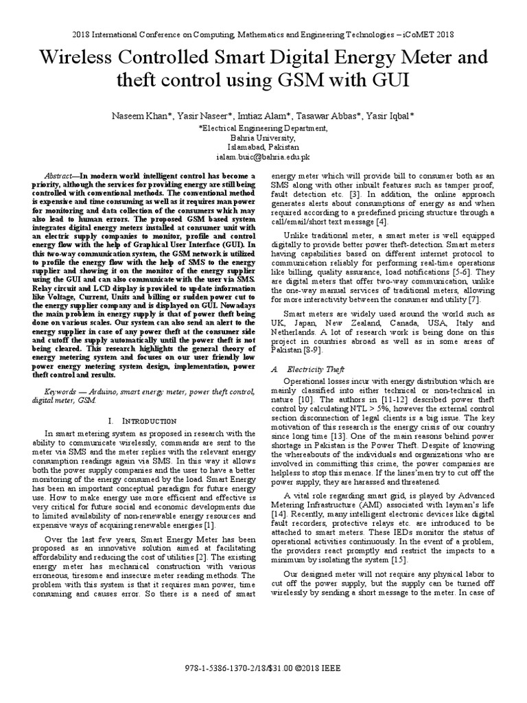 Wireless Controlled Smart Digital Energy Meter and Theft Control Using ...