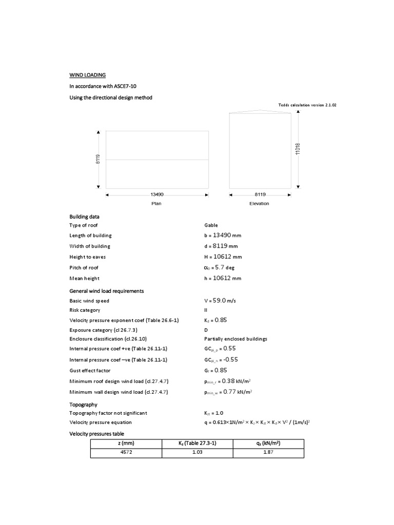 Appendix B - Wind Load Calculations With Extension | PDF | Wound | Force