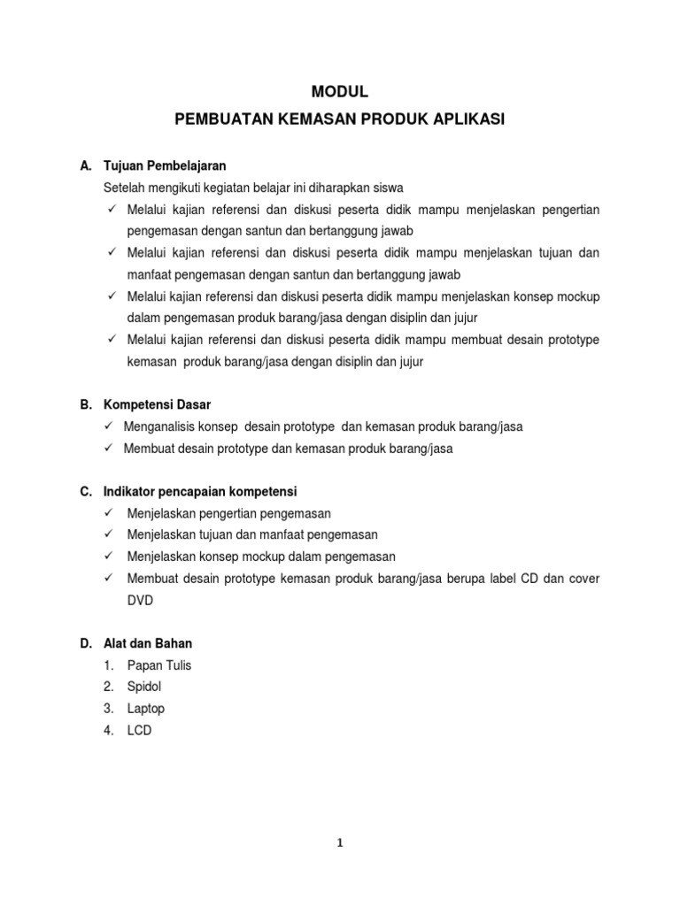 Modul Kemasan | PDF | Seni