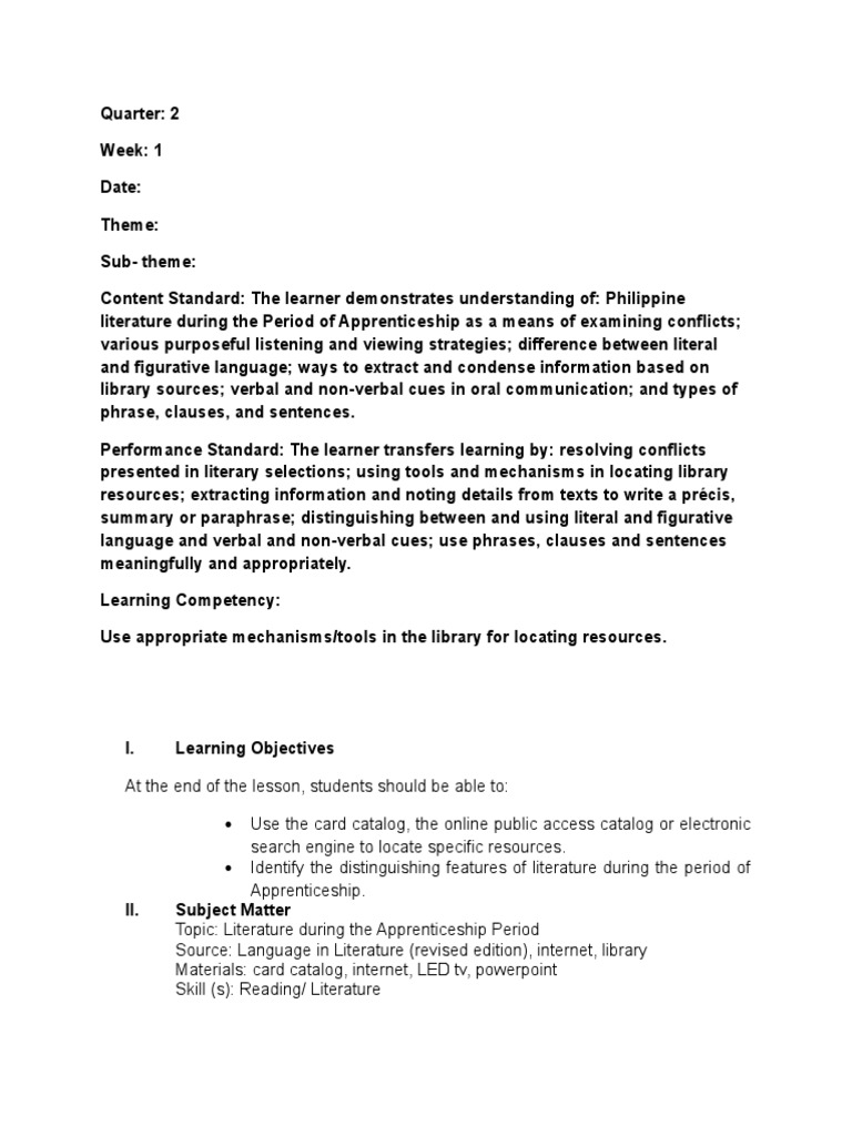 Lesson Plan Card Catalog | Download Free PDF | Learning | Lesson Plan