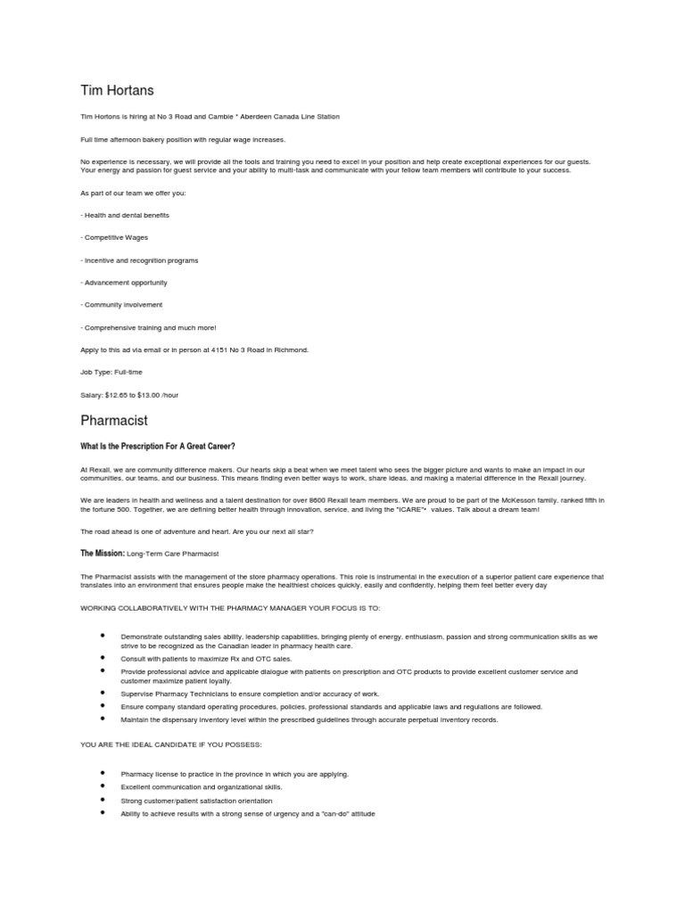 Tim Hortans | PDF | Pharmacy | Health Care