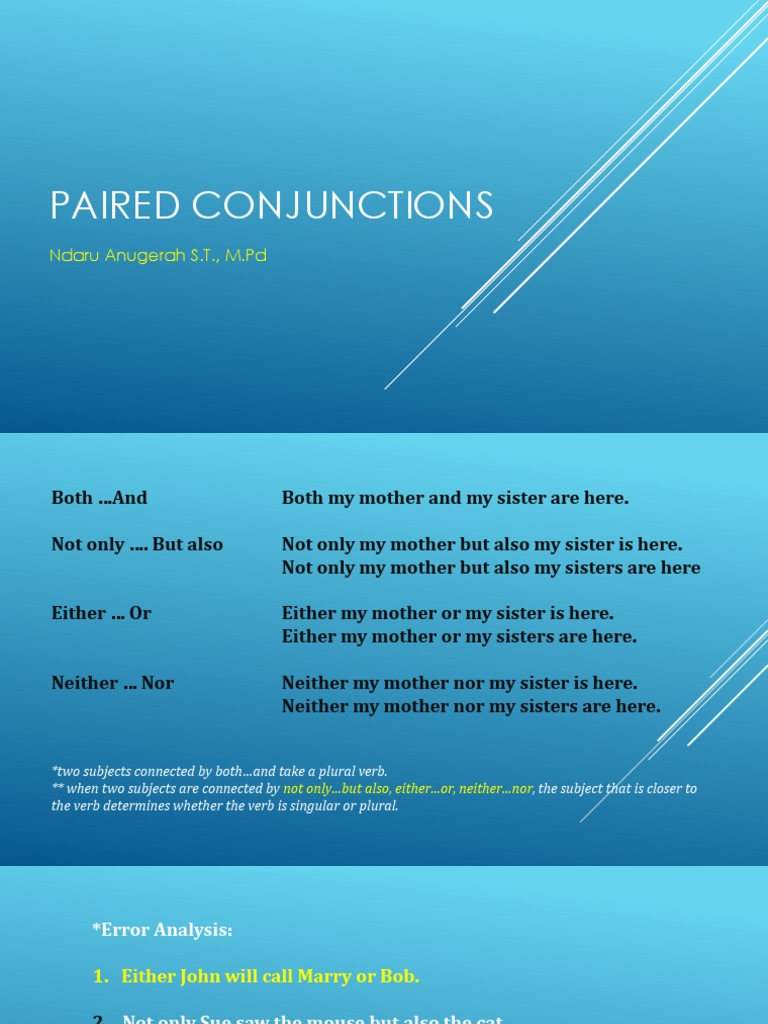 Paired Conjunctions: Ndaru Anugerah S.T., M.PD | PDF | Language Arts & Discipline