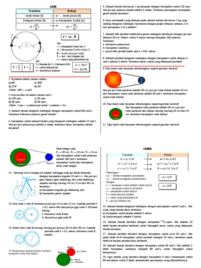 Rangkuman Soal Rumus Gerak Melingkar | PDF Rangkuman Soal Rumus Gerak Melingkar | PDF