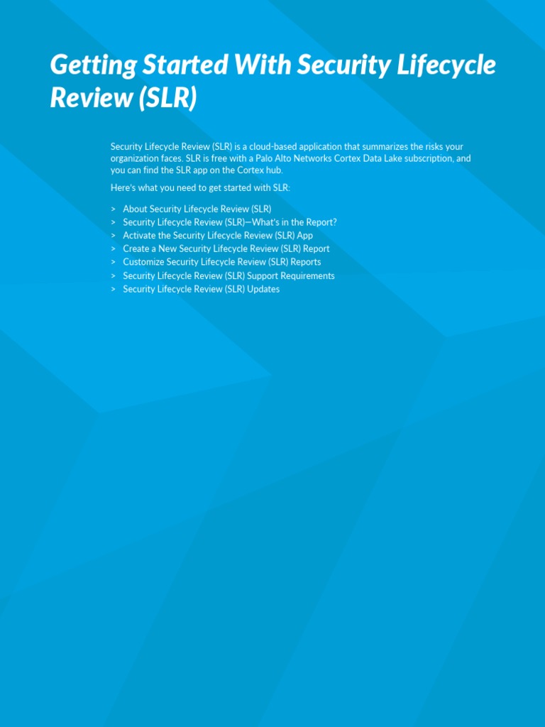Security Lifecycle Review (SLR) | PDF | Malware | Cloud Computing