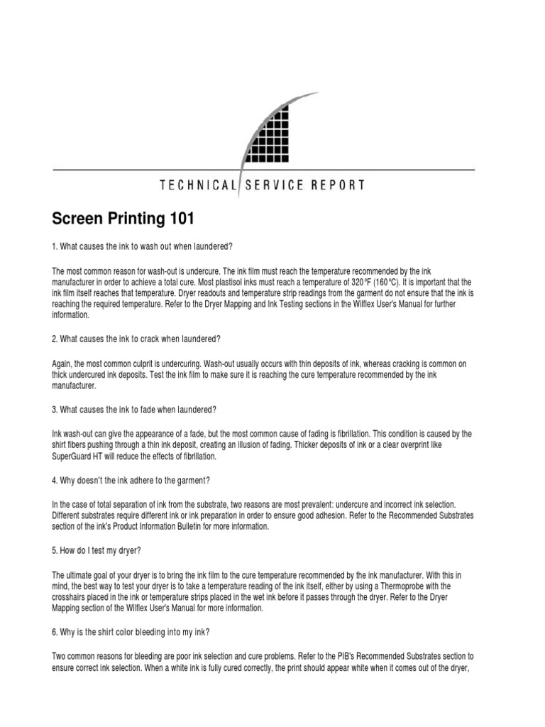 Screen Printing 101 | PDF | Ink | Textiles