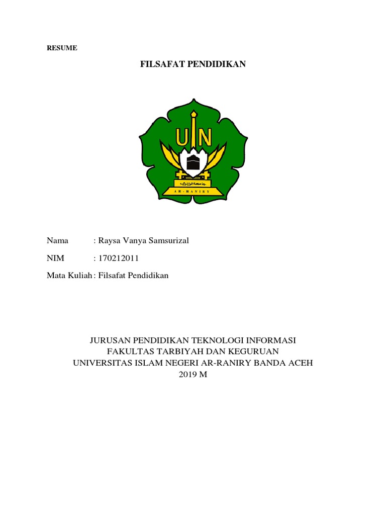 Resume Buku Filsafat Pend | PDF