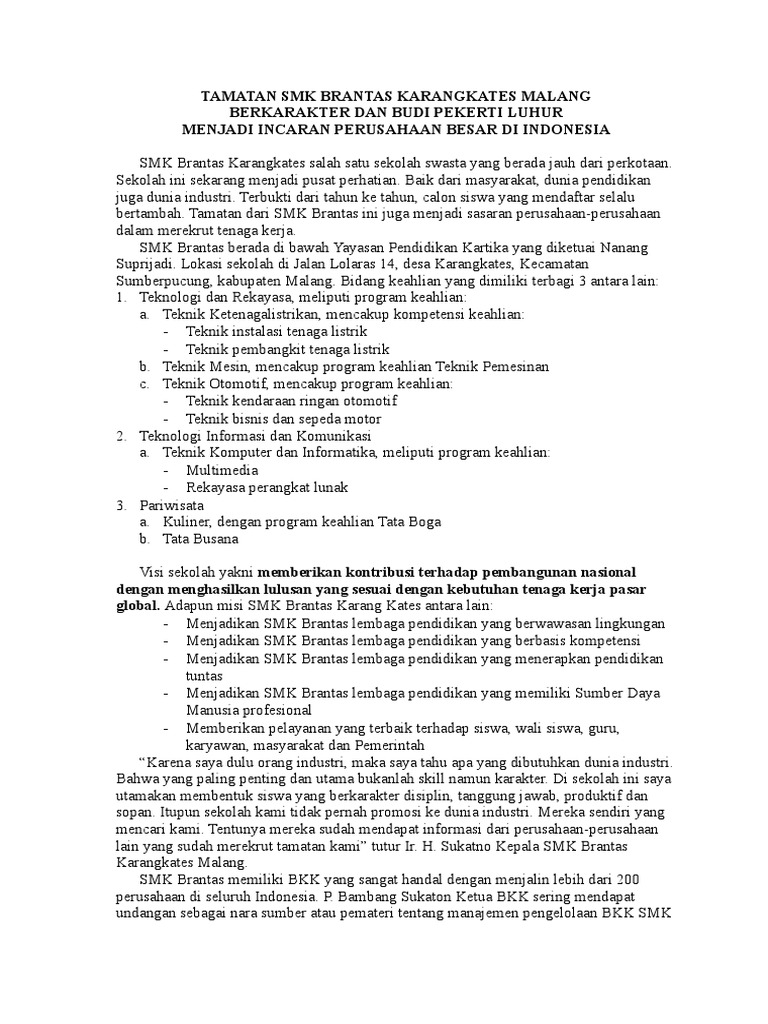 SMK Brantas | PDF