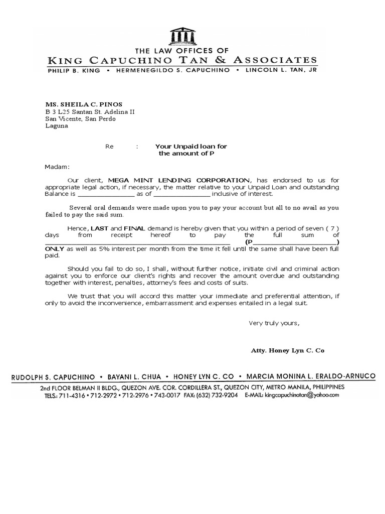 Final Demand Letter | PDF