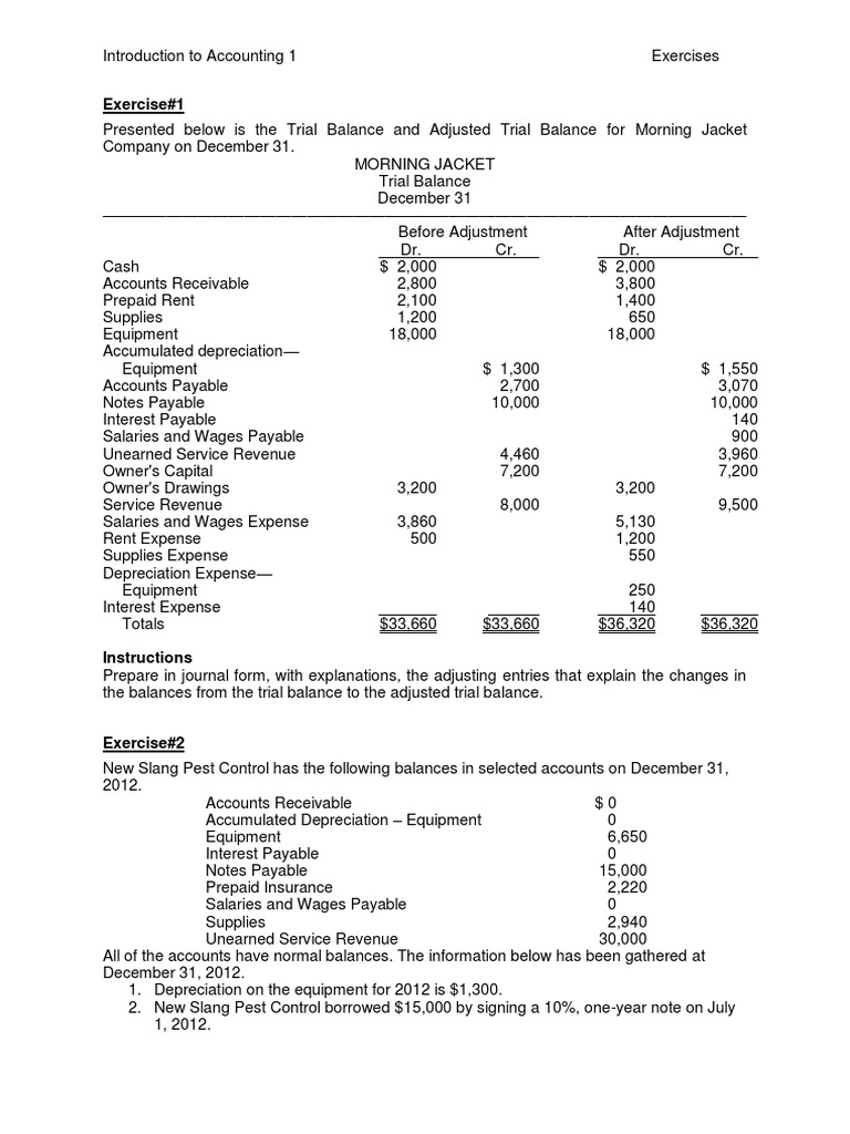 PA-1 Adjusments and Worksheet (Problems) | PDF | Debits And Credits ...