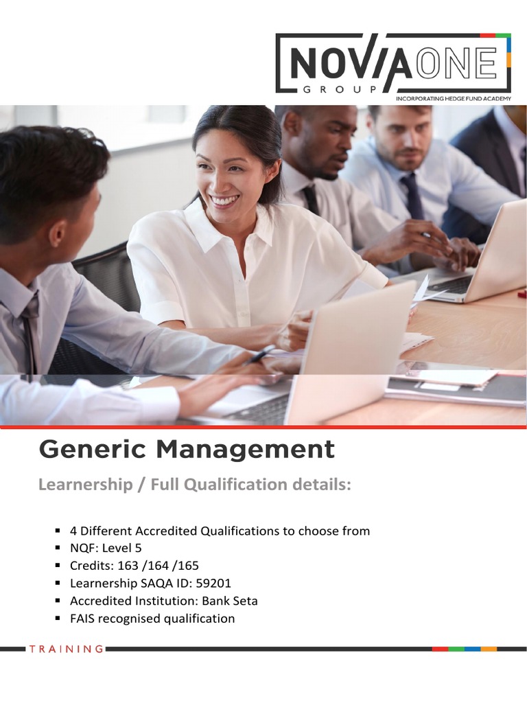 Generic Management NQF5 Programme or Learnership 2017 | PDF ...