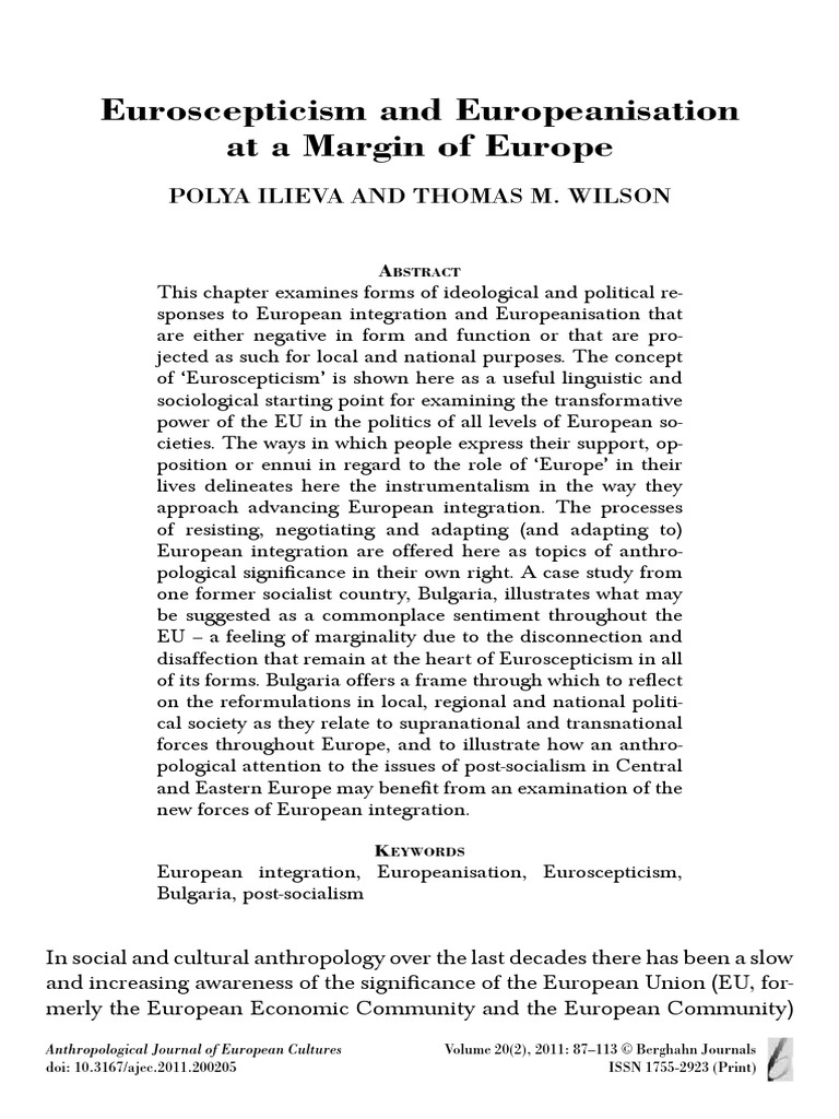 Euroscepticism and Europeanisation at A Margin of Europe: Polya Ilieva ...