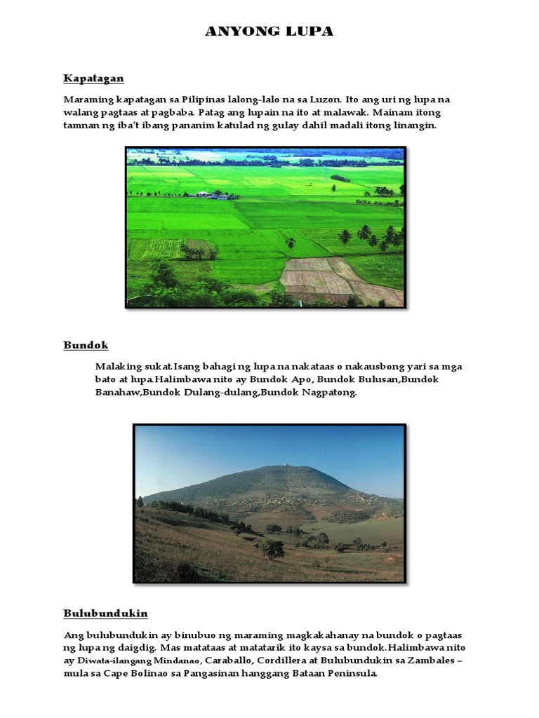 Anyong Lupa at Tubig | PDF