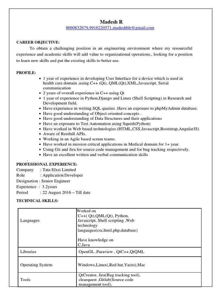 Madesh R: Career Objective | PDF | Java Script | Scripting Language