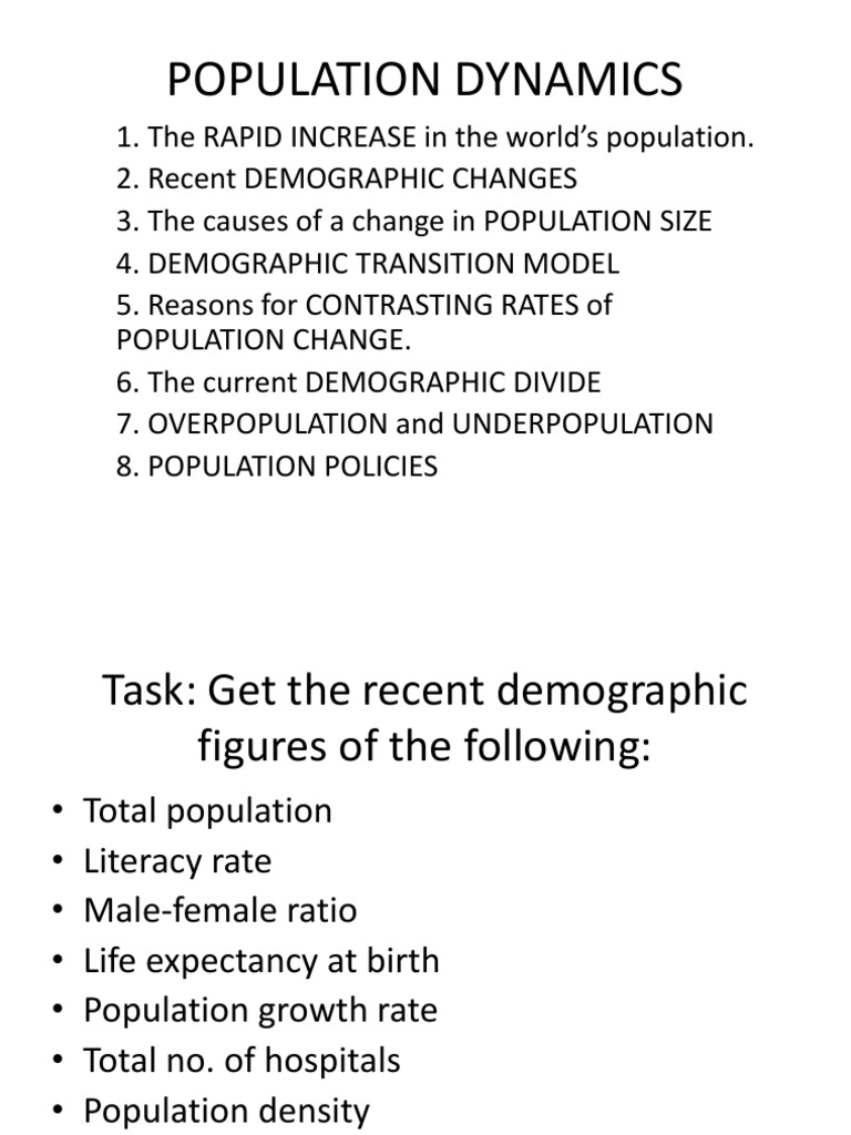 Population Dynamics | PDF | Total Fertility Rate | Infection