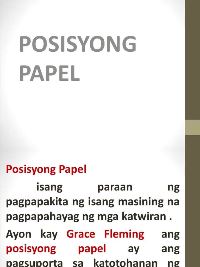 Posisyong Papel | PDF