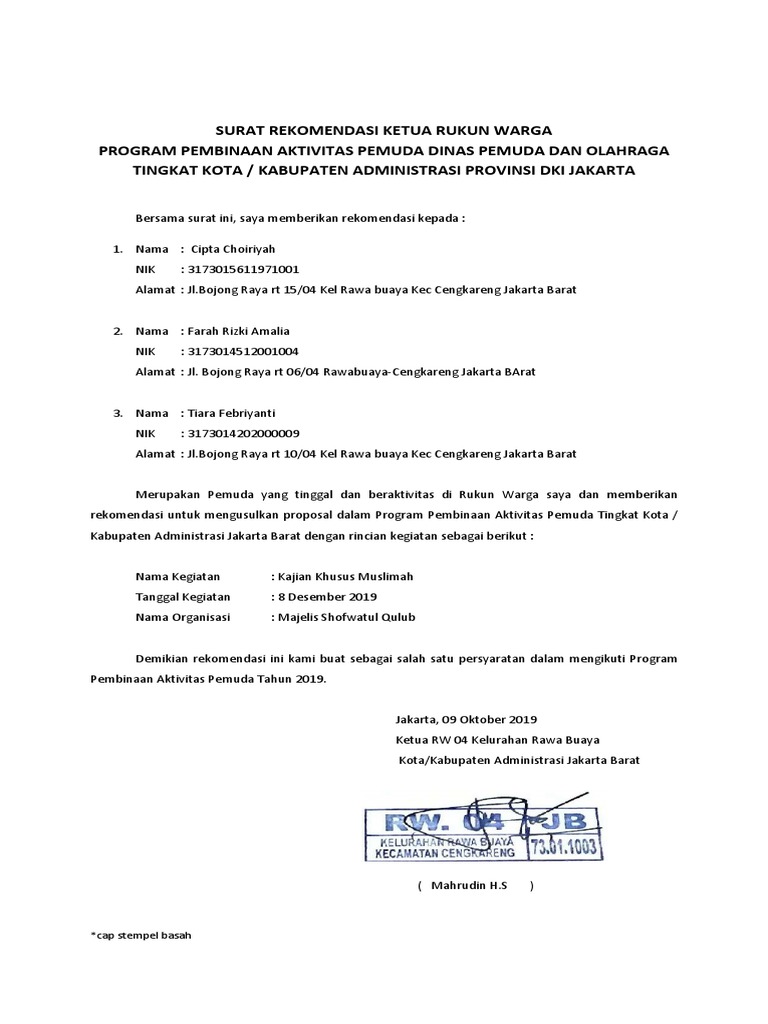 Contoh SRT Pernyataan | PDF