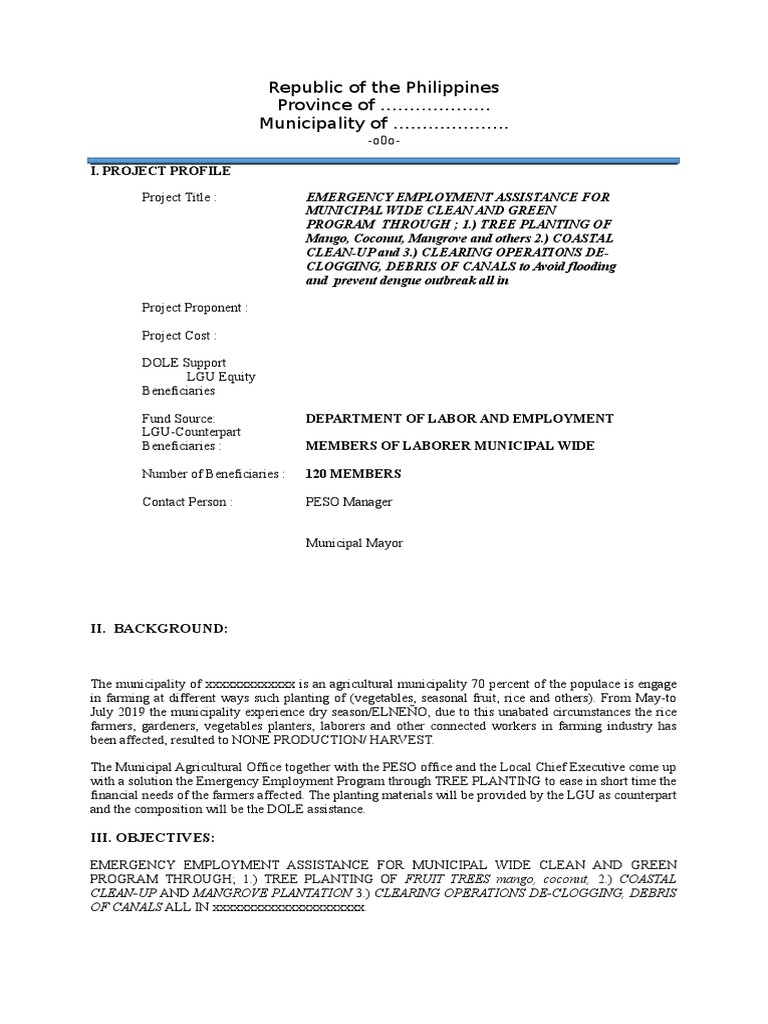 TUPAD PROPOSAL Displaced Workers | PDF | Plantation | Agriculture