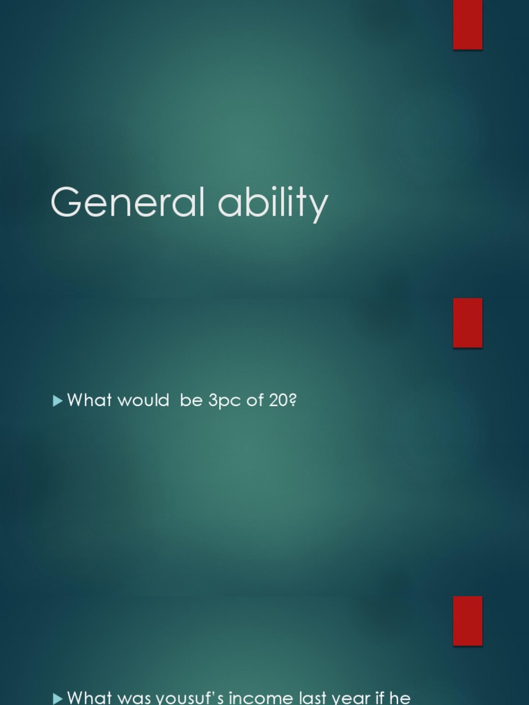 General Ability Slides For CSS Preparation | PDF | Area | Interest