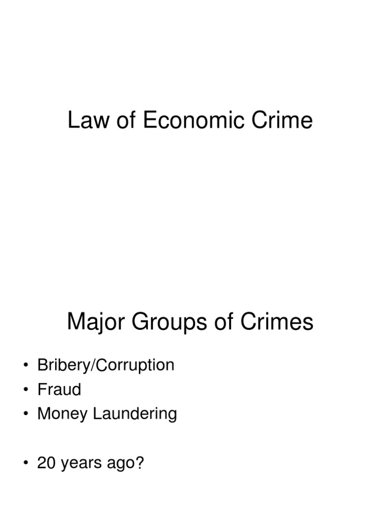 Law of Economic Crime Introduction 1 | PDF | Money Laundering | Crime ...