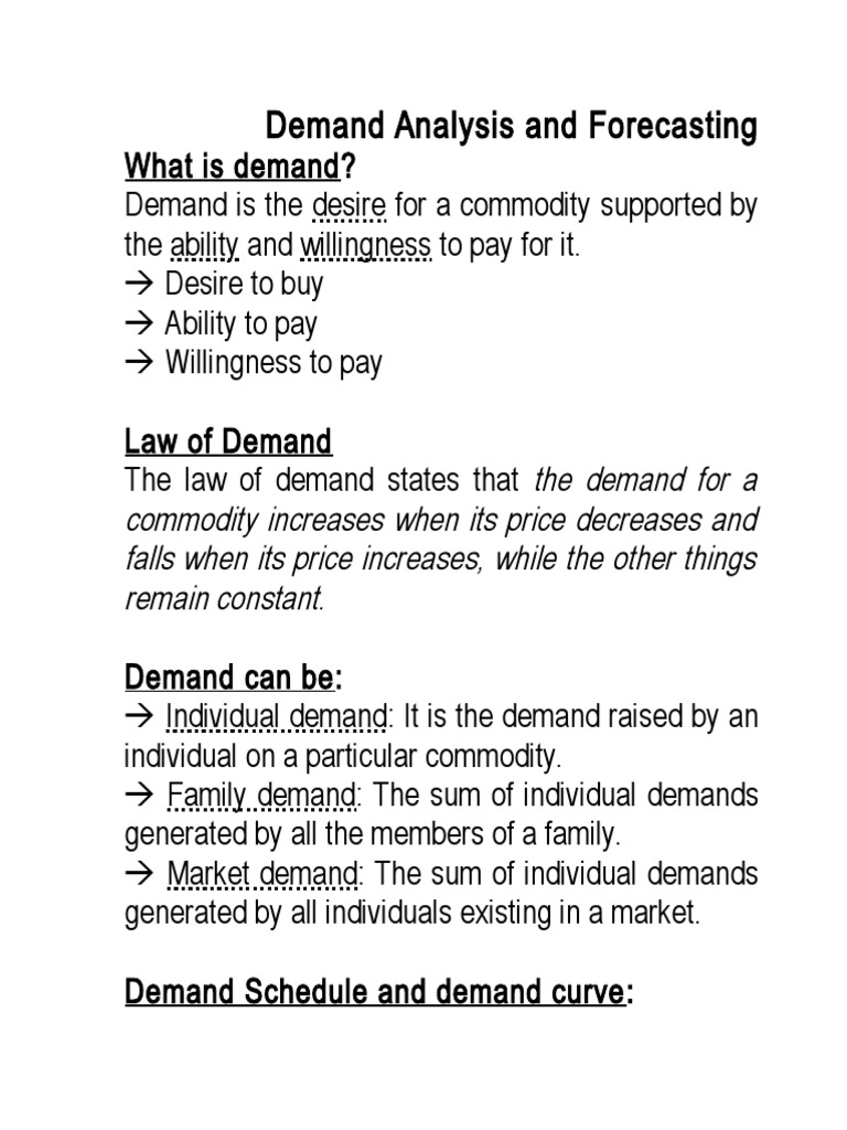 Demand Analysis and Forecasting-1 | PDF | Demand | Price Elasticity Of ...
