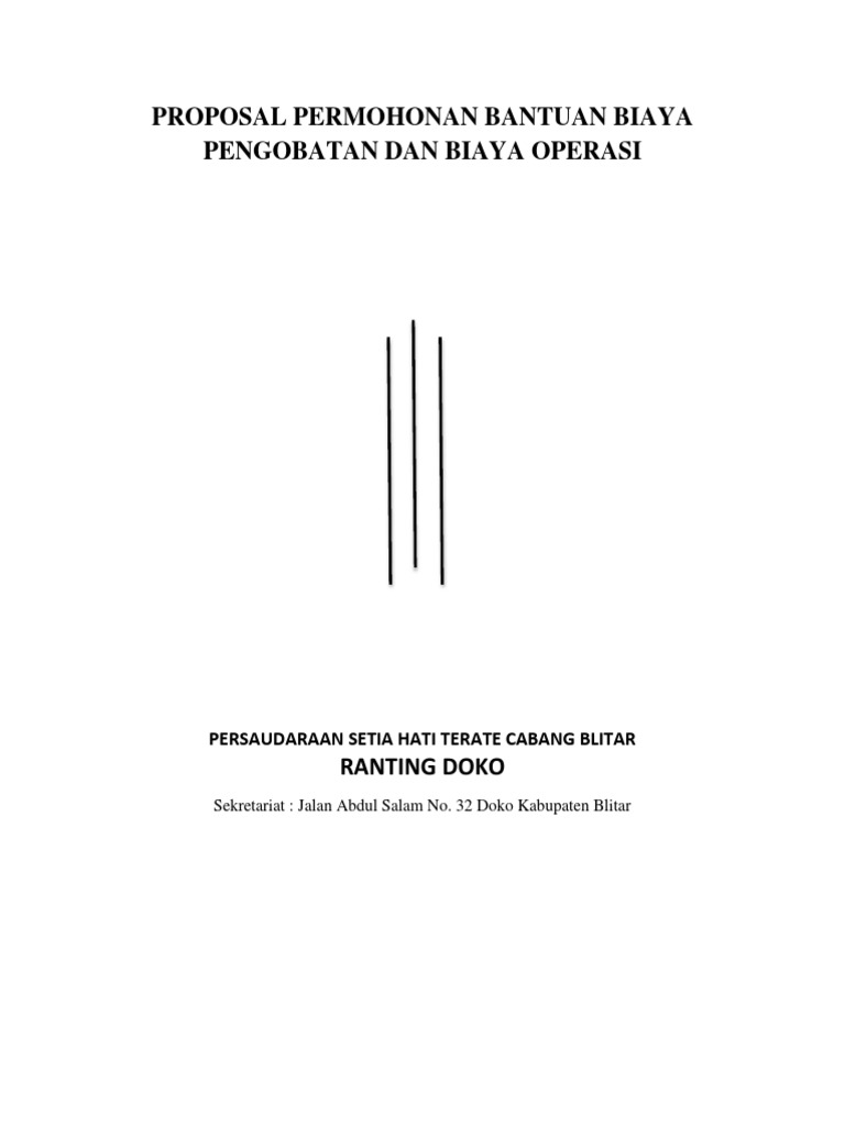 Proposal Permohonan Bantuan Biaya Pengobatan Dan Biaya Operasi | PDF