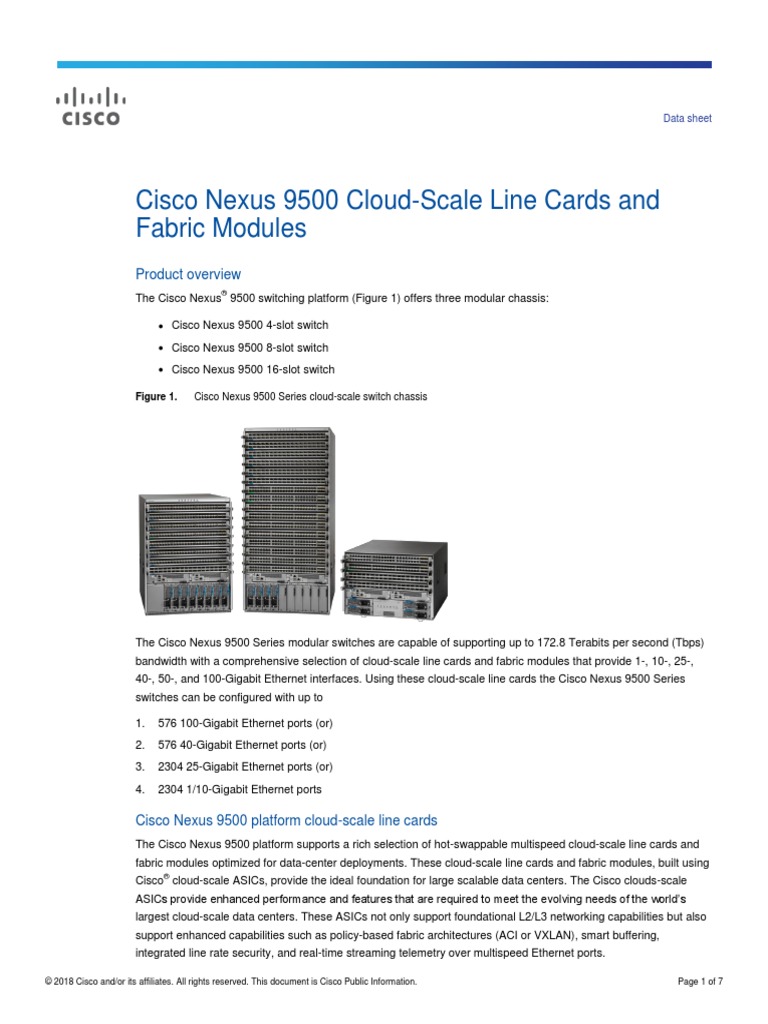 Cisco Nexus 9500 Series Switches | PDF | Network Switch ...