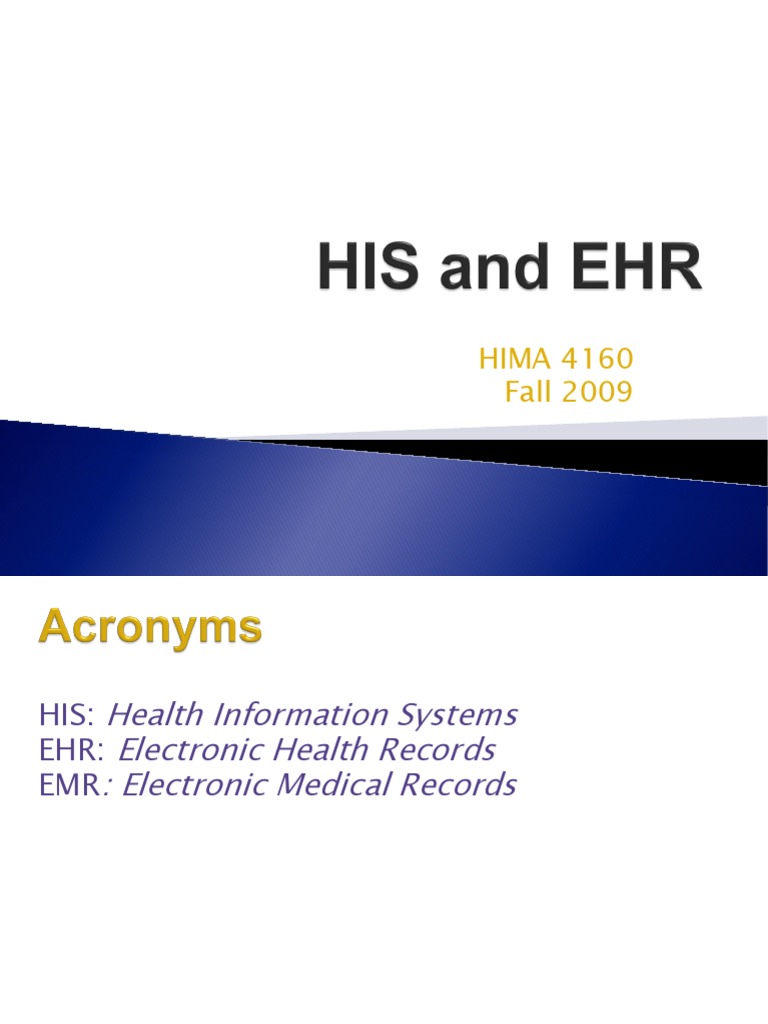 Ehr PHR His | PDF | Electronic Health Record | Medical Diagnosis