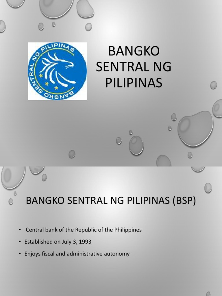 Central Bank of the Philippines: Functions and Role of the Bangko ...