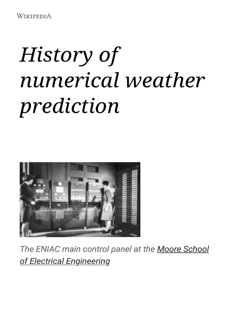 History of Numerical Weather Prediction | PDF | Numerical Weather ...