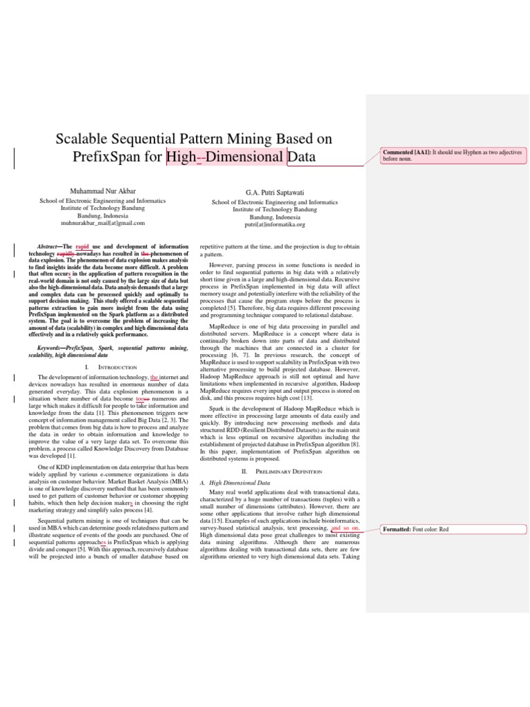 Scalable Sequential Pattern Mining Based On Prefixspan For High Dimensional Data Pdf Apache