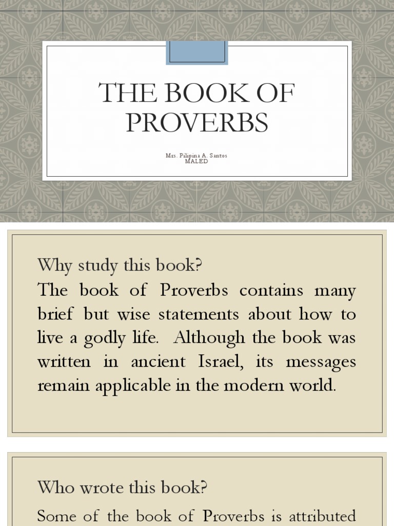 The Book of Proverbs | Download Free PDF | Book Of Proverbs | Books Of ...