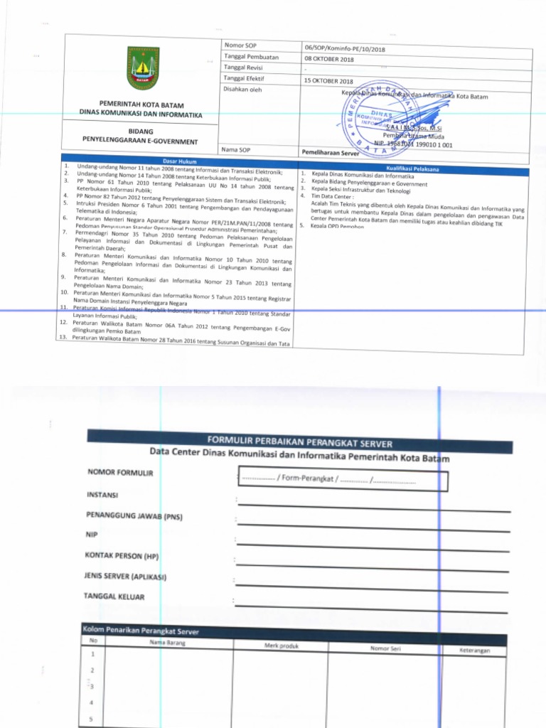 SOP Pemeliharaan Server | PDF